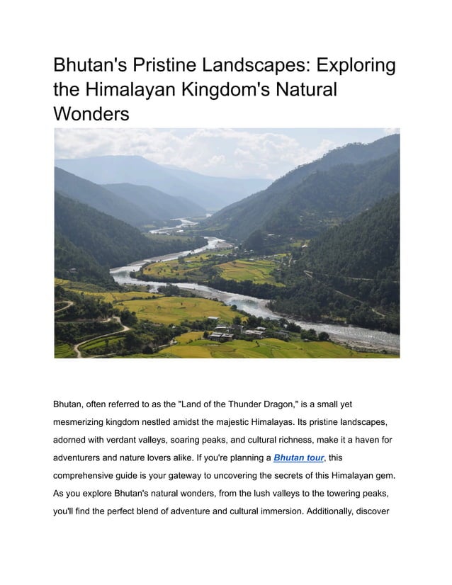 Bhutan's Pristine Landscapes_ Exploring the Himalayan Kingdom's Natural ...