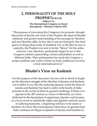 Bhutto and islamization in pakistan | DOCX