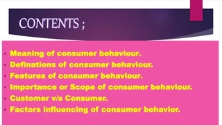 Consumer behaviour | PPTX