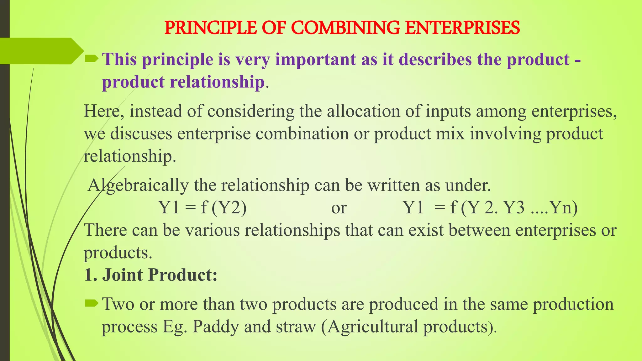 principle of combining enterprises and principle of comparative ...