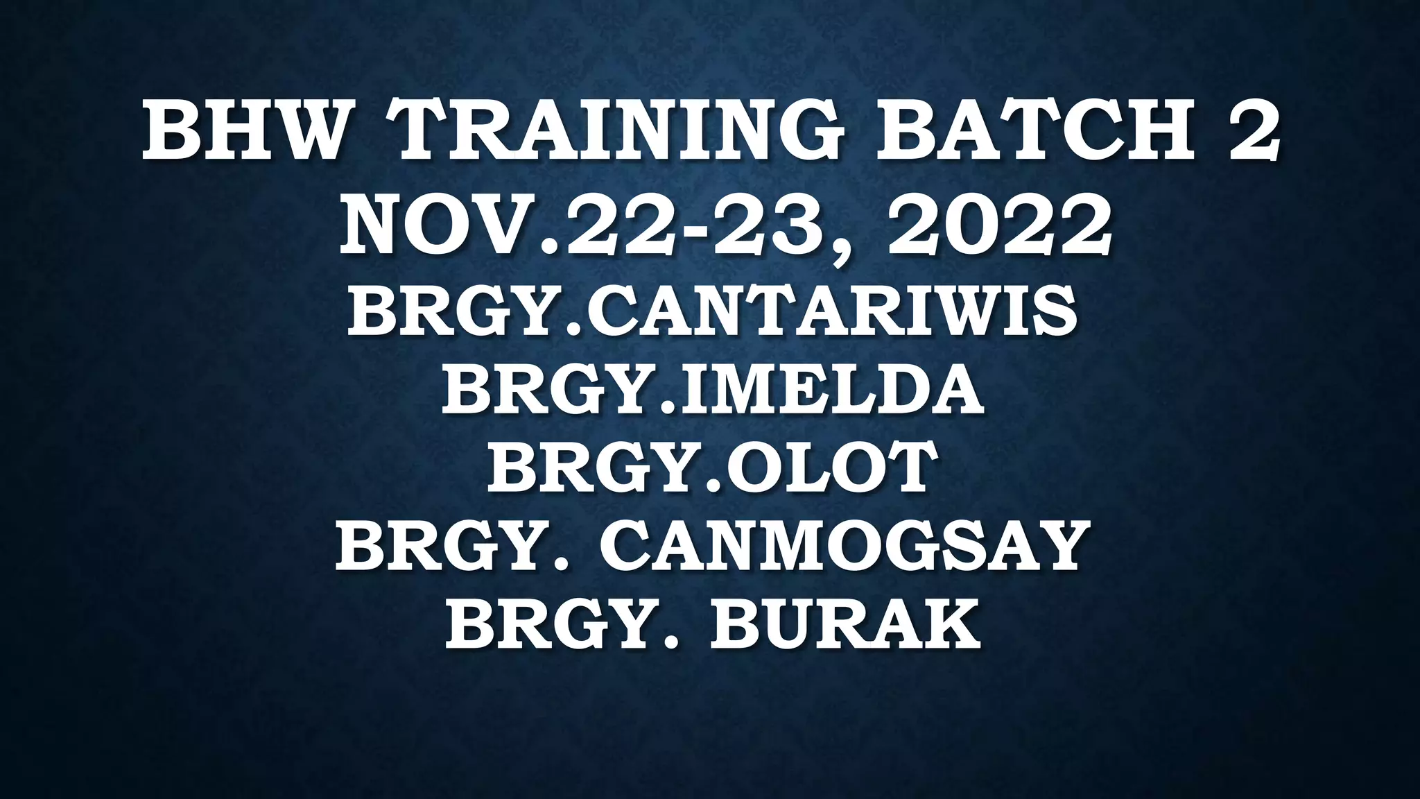 BHW TRAINING BATCH 2 PPT.pptx