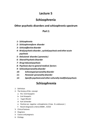 Lecture5 shcizophrenia 1 | DOCX