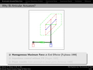 Bi-articular Muscle Actuation Design for Robot Arms | PPT