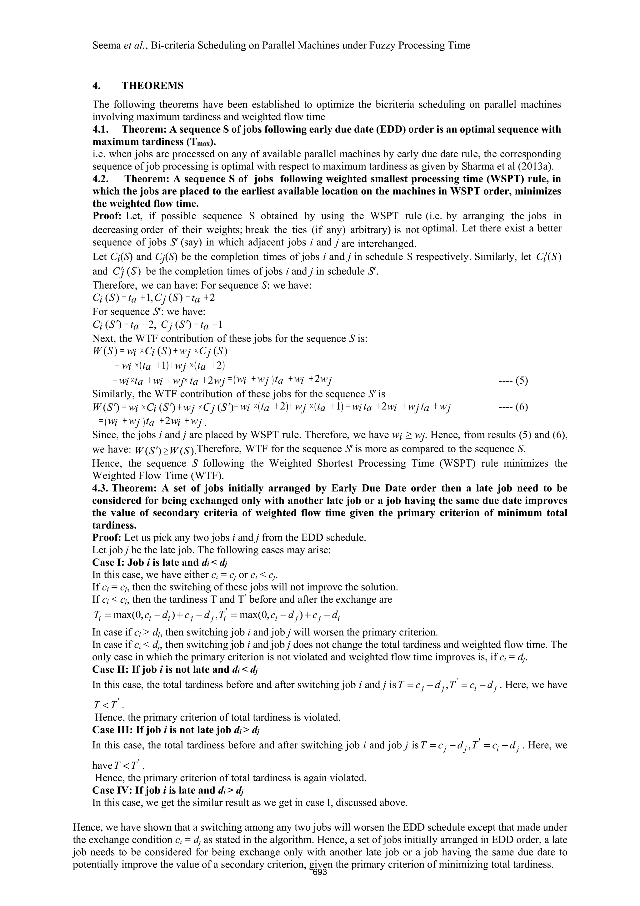 Bi criteria scheduling on parallel machines under fuzzy processing time | PDF