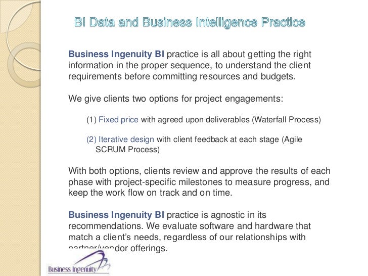 Business Intelligence - Data Practices