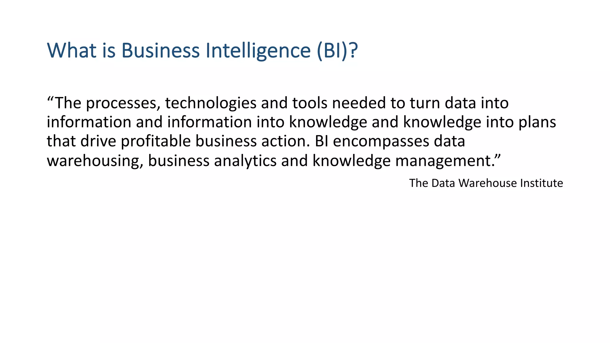Introduction To Business Intelligence Ppt