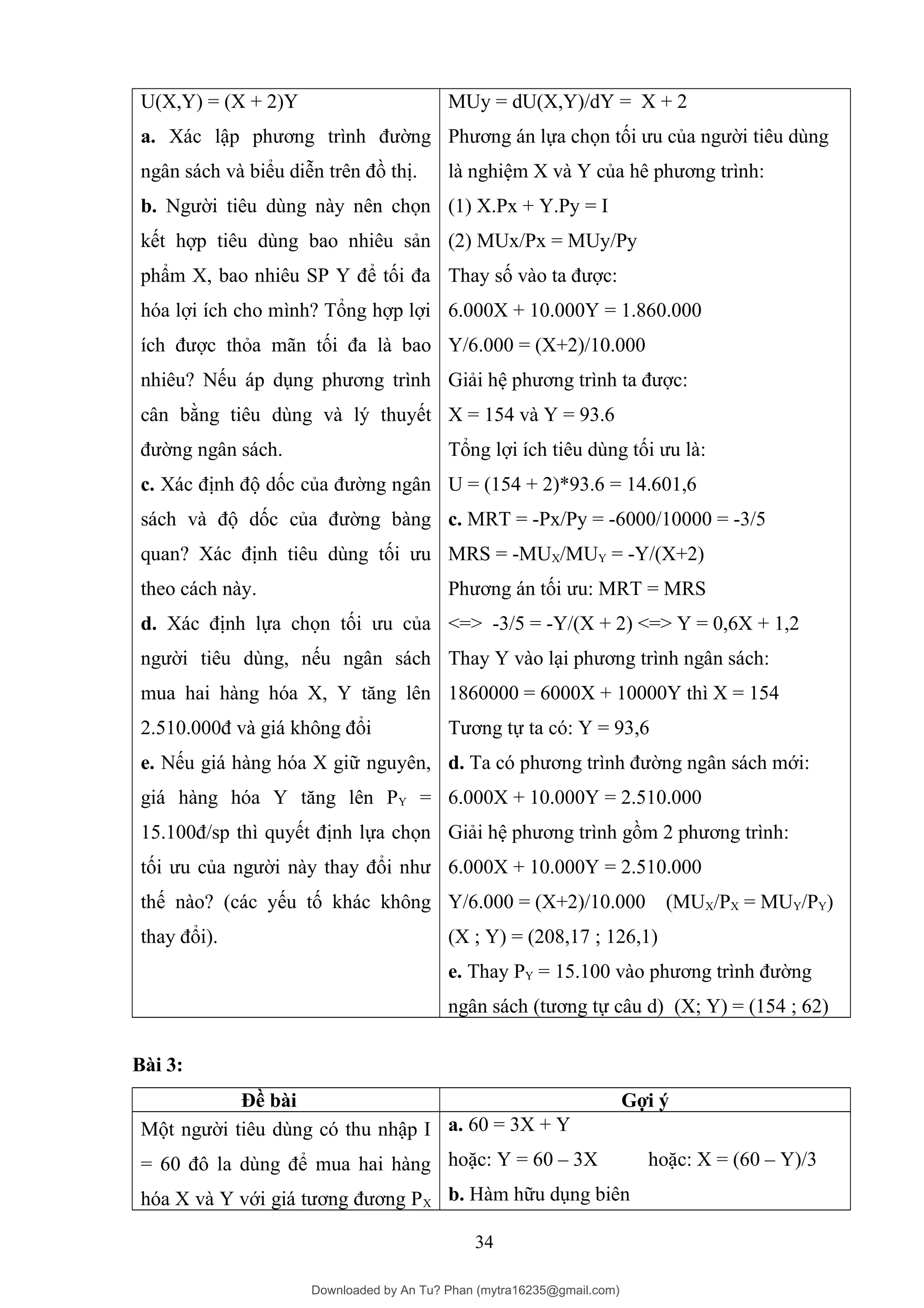 bài tập kinh tế vi mô - mang tính chất tham khảo | PDF