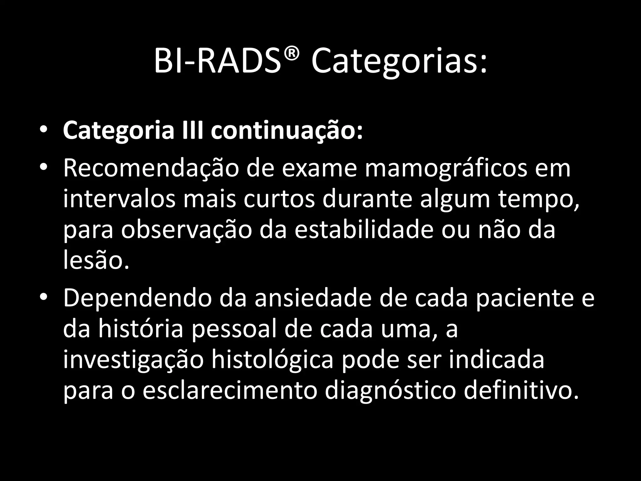 Bi rads - mamografia