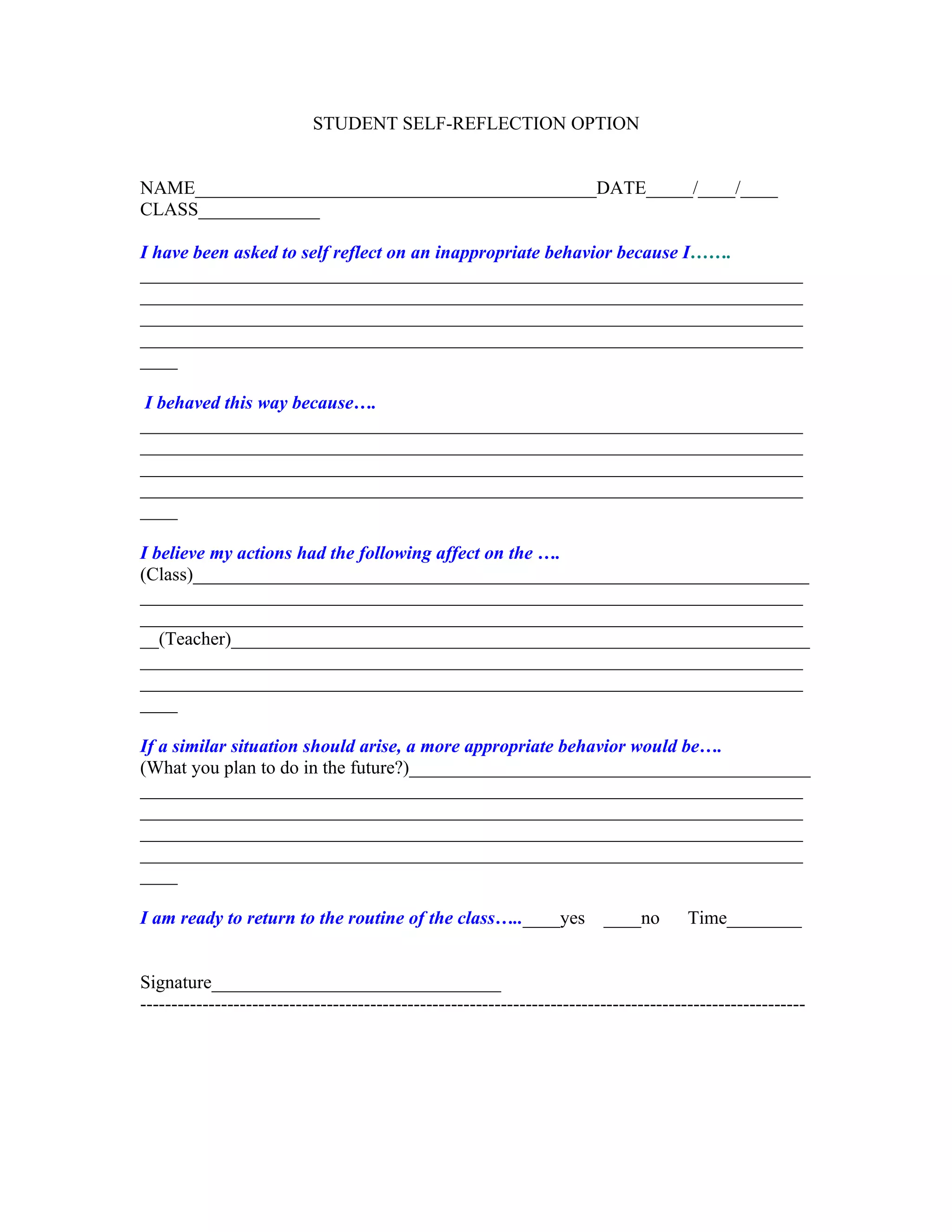 Student Self-Reflection | DOC