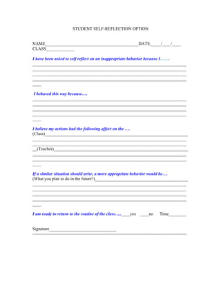 Student Self-Reflection | DOC