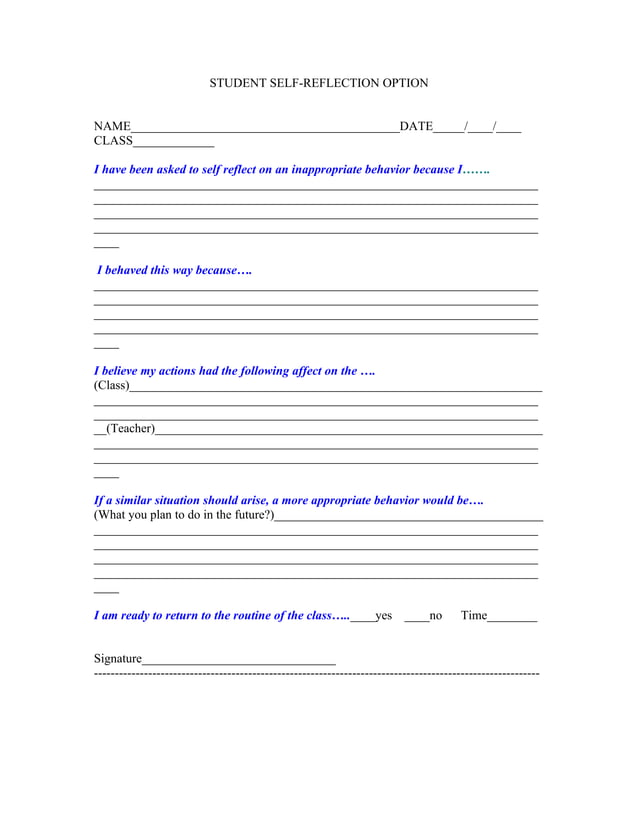 Student Self-Reflection | DOC