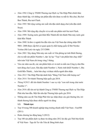 Tân Hiệp Phát và thị trường xuất khẩu tiềm năng trong tương lai | DOCX