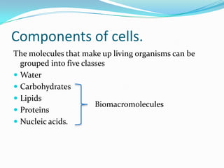 The chemical nature of the cell | PPTX