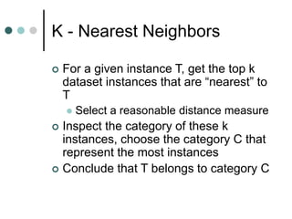 K nearest neighbors s machine learning method | PPT