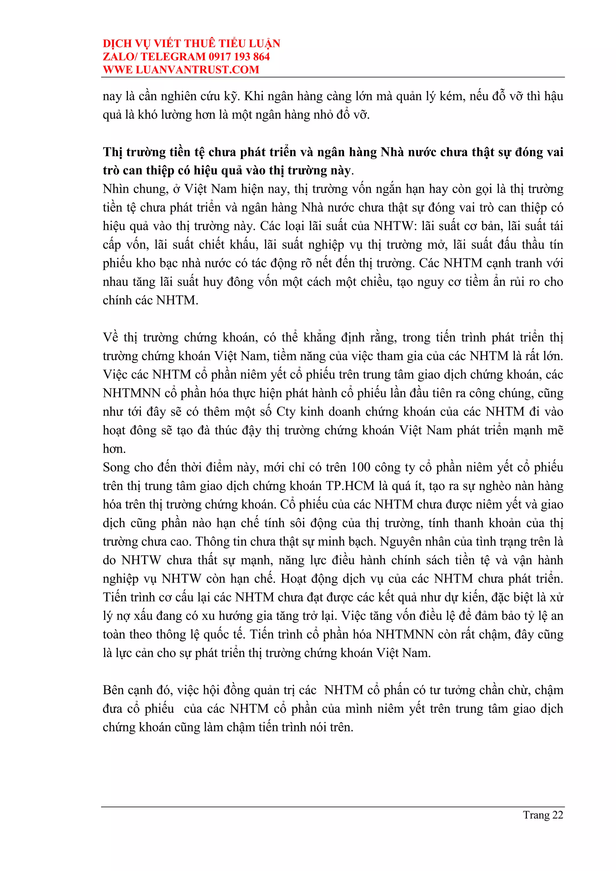 Bài mẫu Tiểu luận về Ngân hàng thương mại 9 ĐIỂM | DOCX