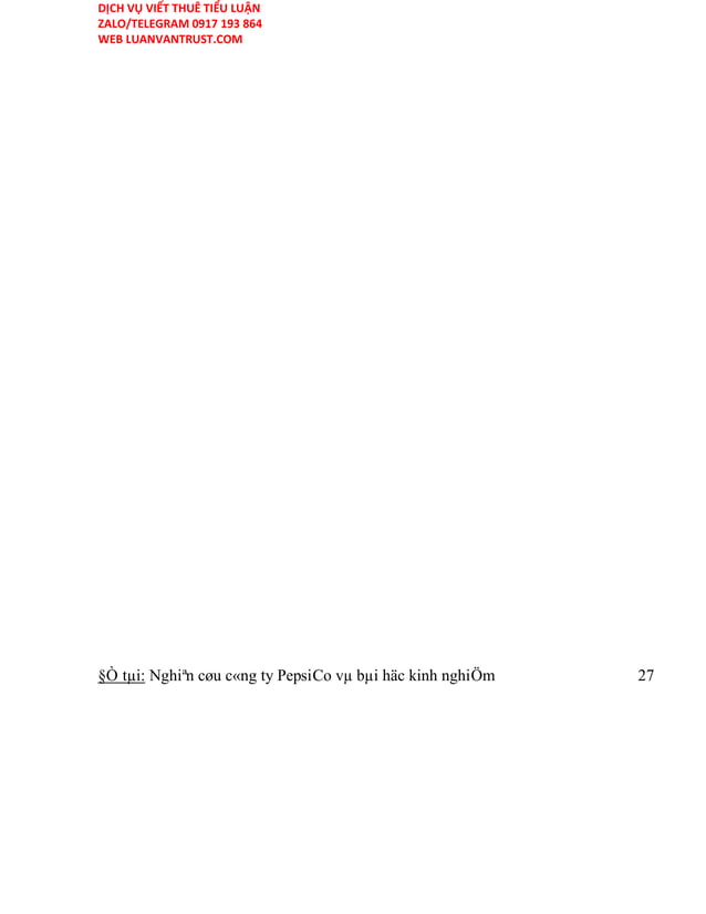 BÀI MẪU Tiểu luận về pepsico, HAY | DOCX