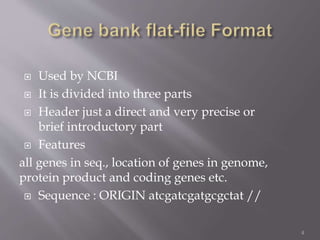 sequence of file formats in bioinformatics | PPTX