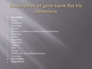 sequence of file formats in bioinformatics | PPTX