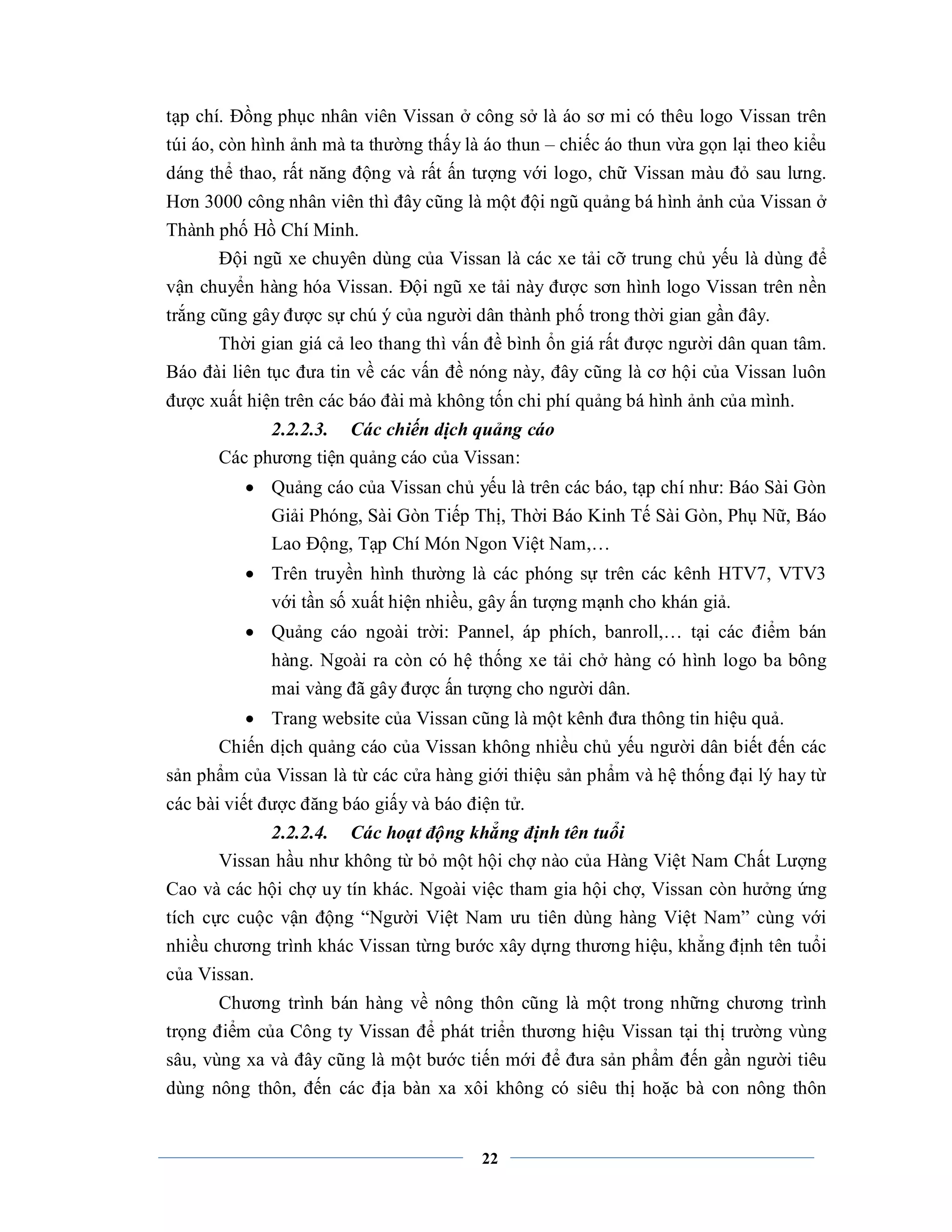 Bài mẫu tiểu luận về công ty Vissan, HAY | PDF