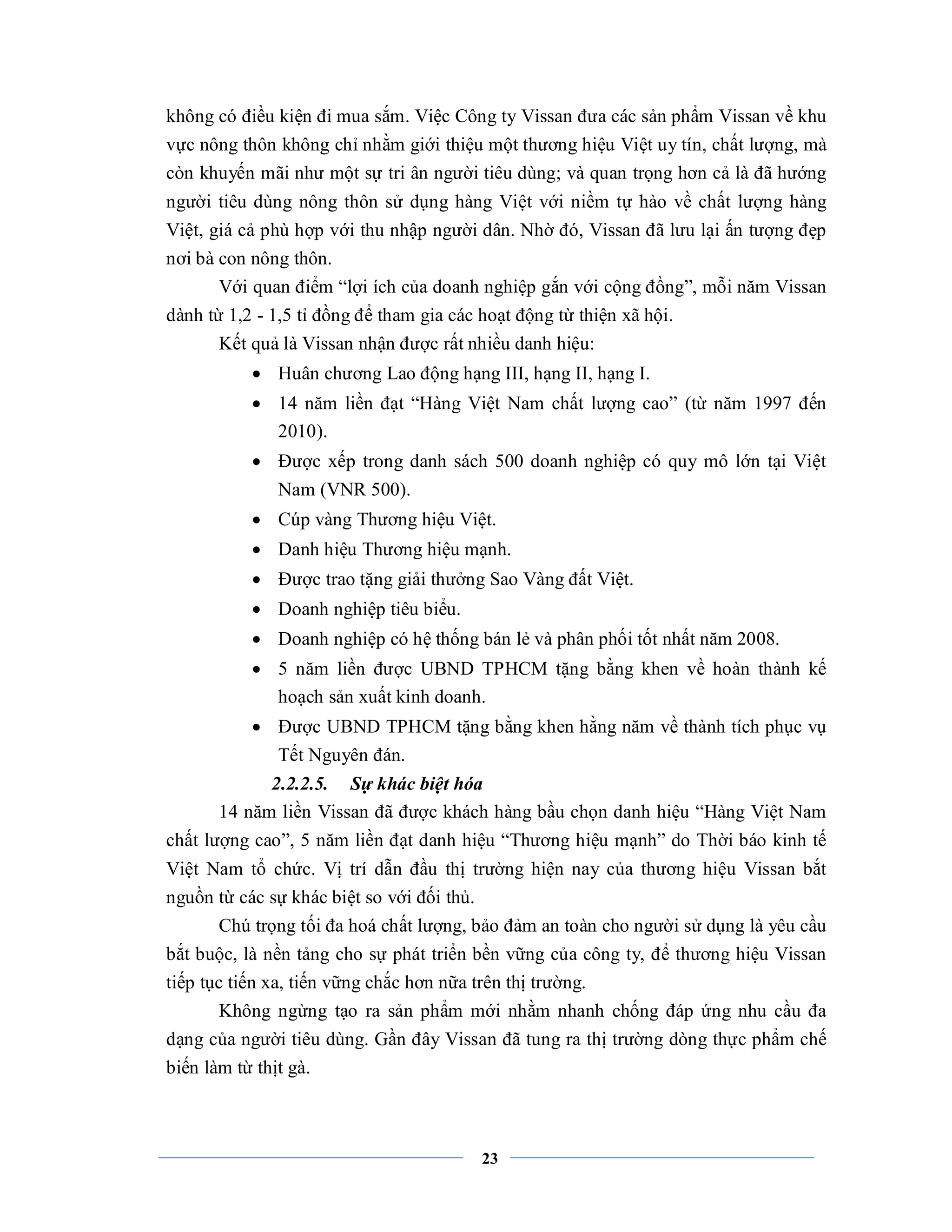 Bài mẫu tiểu luận về công ty Vissan, HAY | PDF