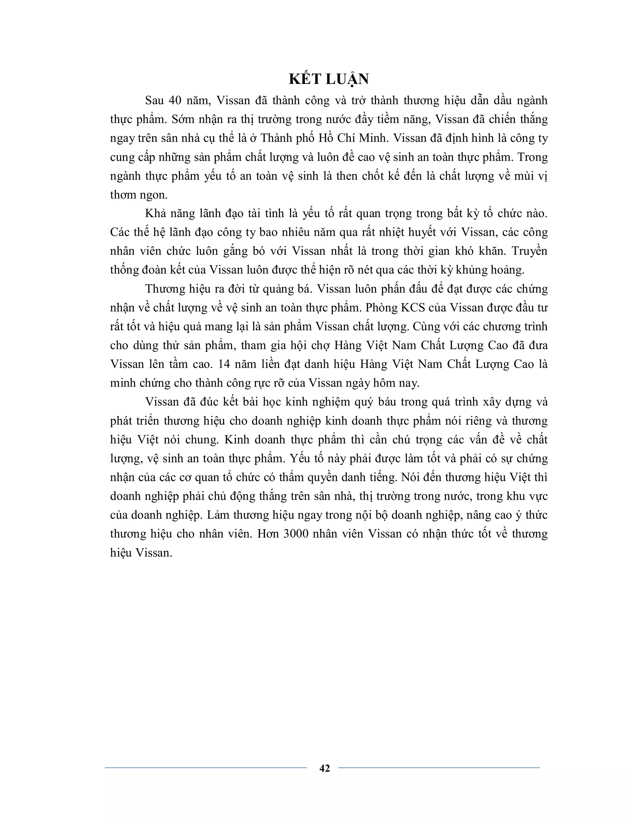 Bài mẫu tiểu luận về công ty Vissan, HAY | PDF
