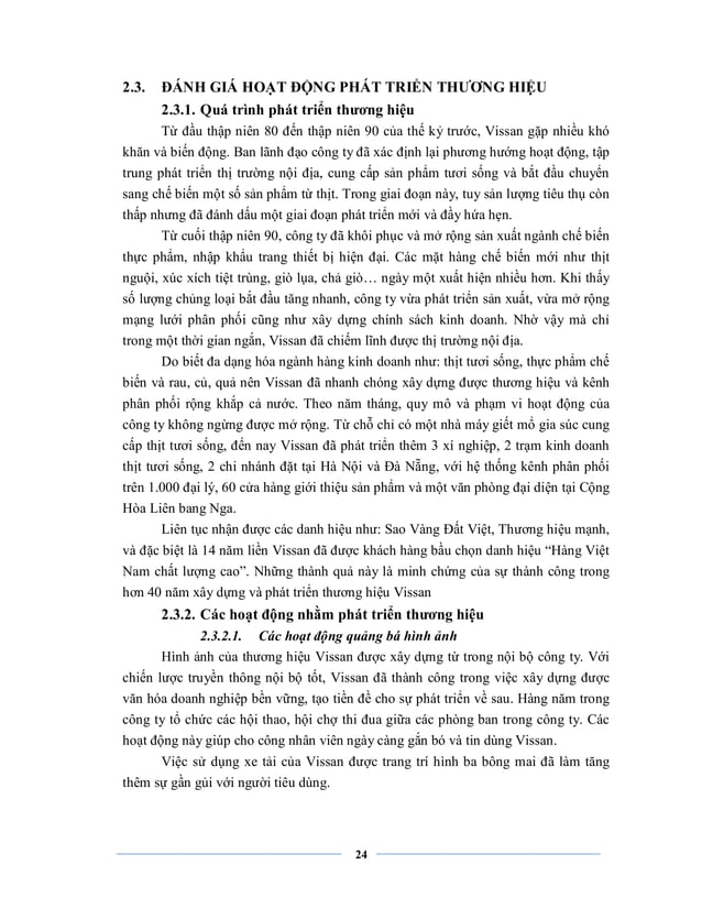 Bài mẫu tiểu luận về công ty Vissan, HAY | PDF