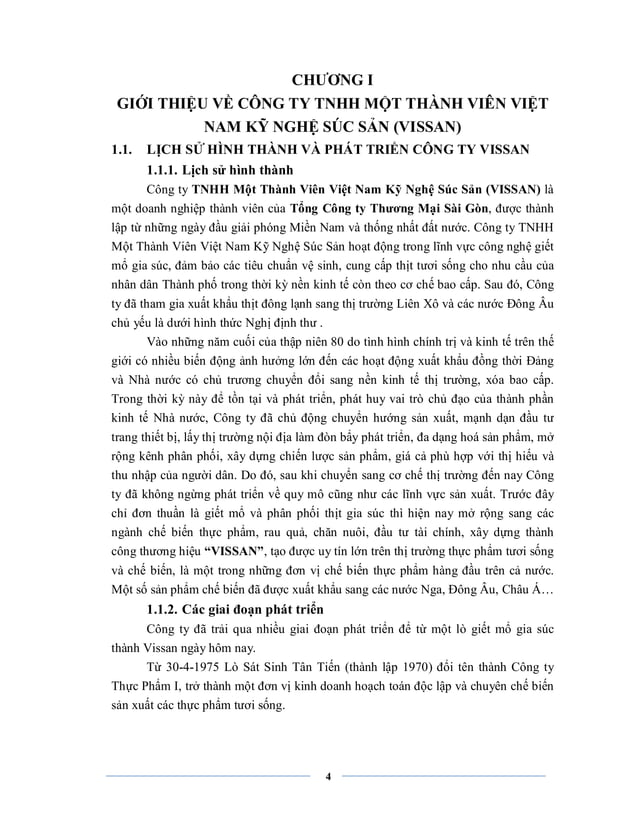 Bài mẫu tiểu luận về công ty Vissan, HAY | PDF