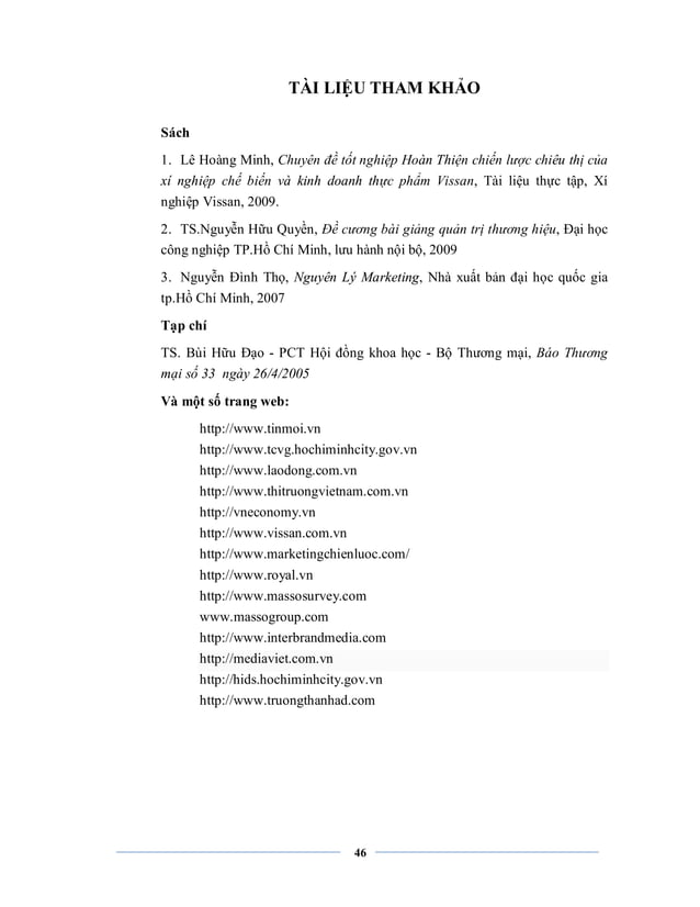 Bài mẫu tiểu luận về công ty Vissan, HAY | PDF