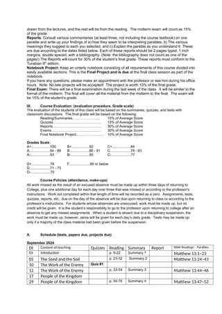 BI 211; Parables of Jesus; Course Syllabus Fall 2024; Dr. Potana.docx
