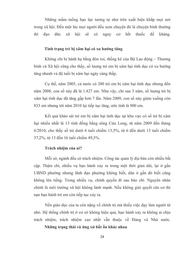 BÀI MẪU Tiểu luận về bạo hành trẻ em, HAY, 9 ĐIỂM | PDF