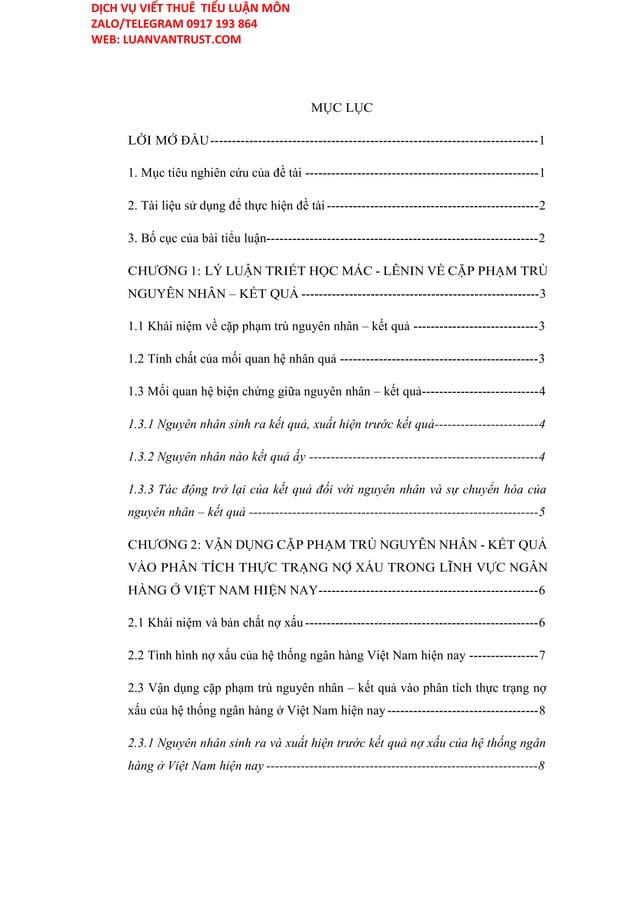 Bài mẫu tiểu luận về cặp phạm trù nguyên nhân kết quả, 9 ĐIỂM | DOCX