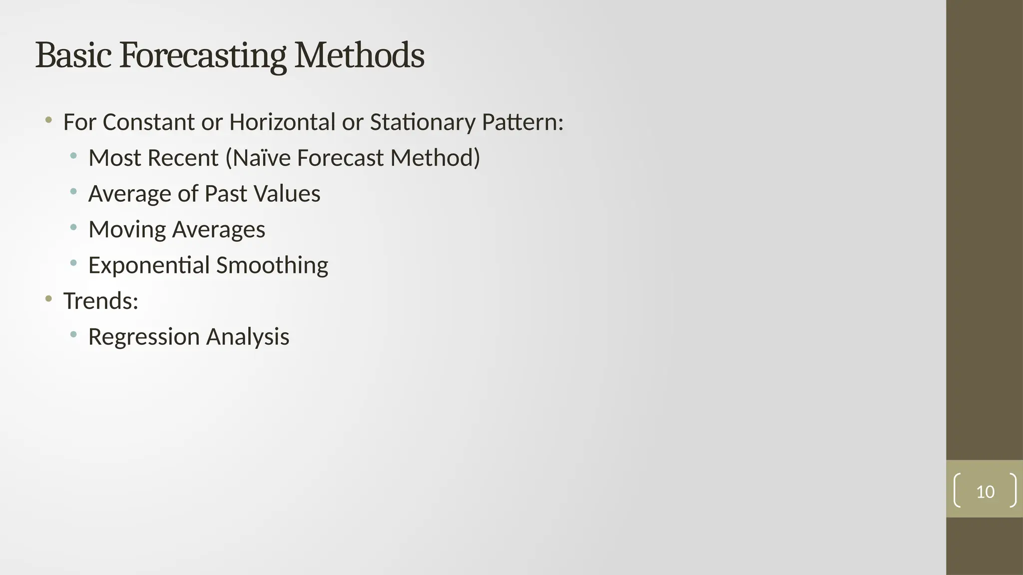 time series forcasting with Excel fully covered | PPTX