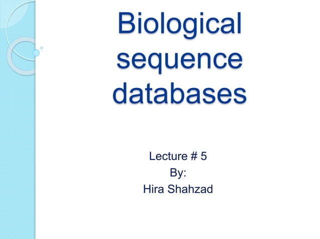 databases in bioinformatics | PPTX