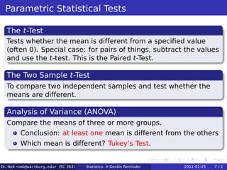 Statistics: A Gentle Reminder | PPT
