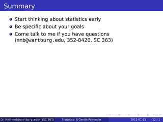 Statistics: A Gentle Reminder | PPT