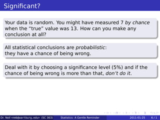 Statistics: A Gentle Reminder | PPT