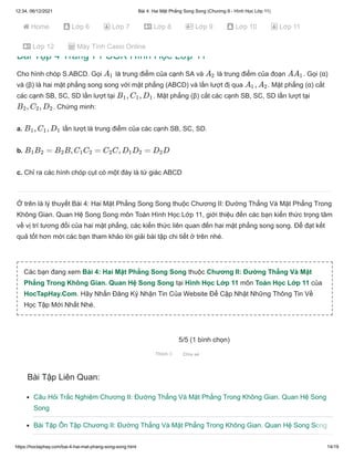 Bài 4: Hai Mặt Phẳng Song Song | PDF