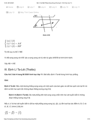 Bài 4: Hai Mặt Phẳng Song Song | PDF