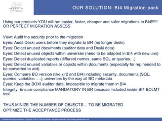 SAP BusinessObjects Bi4 migration pack | PPT