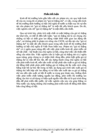 Bài mẫu tiểu luận về về giá trị Thặng Dư, HAY | PDF