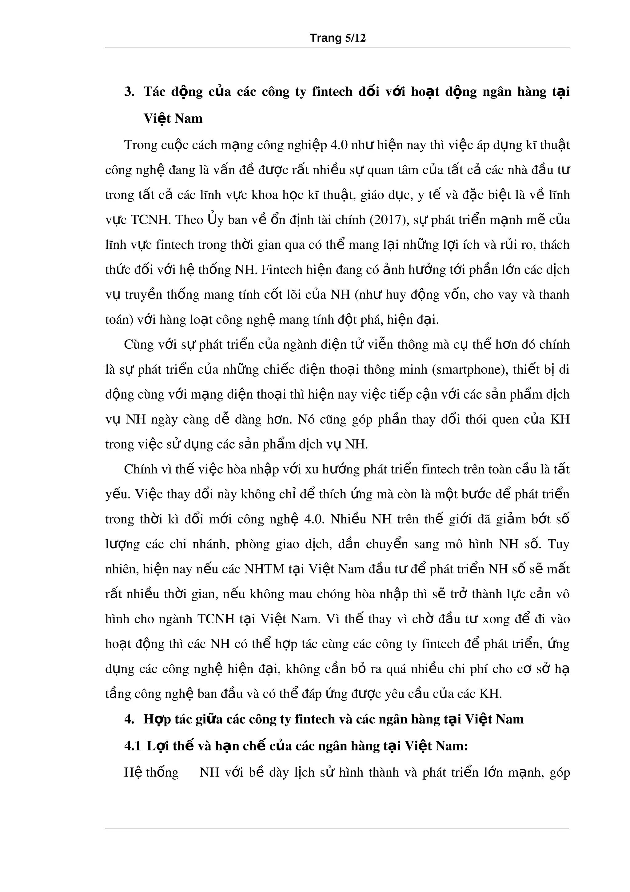 Bài mẫu Tiểu luận về Fintech, HAY | PDF