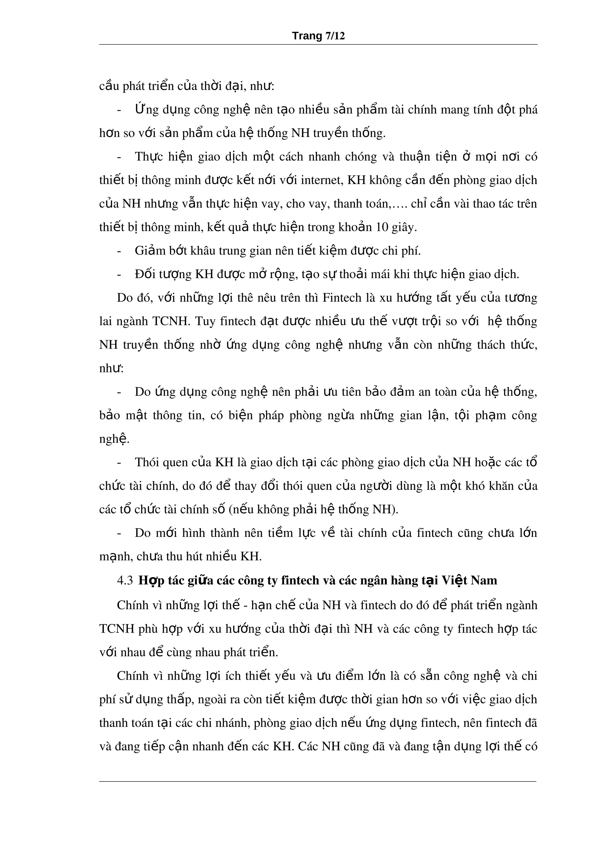 Bài mẫu Tiểu luận về Fintech, HAY | PDF