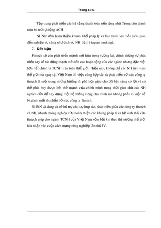 Bài mẫu Tiểu luận về Fintech, HAY | PDF