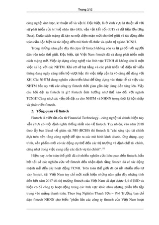 Bài mẫu Tiểu luận về Fintech, HAY | PDF