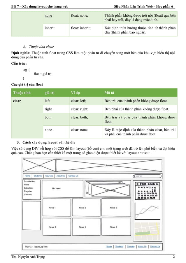 Bài 7 - Xây dựng layout cho trang web.docx