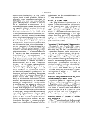 Preparation of protein-loaded PLGA-PVP blend nanoparticles by ...