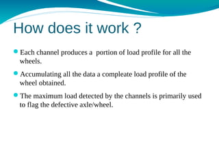 WILD(Wheel Impect Load Detector) is a technology that is widely used in ...