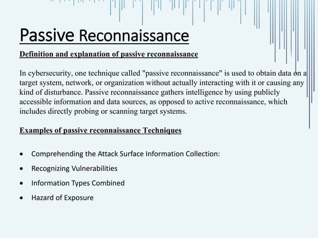Cyber Security Project Presentation : Essential Reconnaissance Tools and Techniques in ...