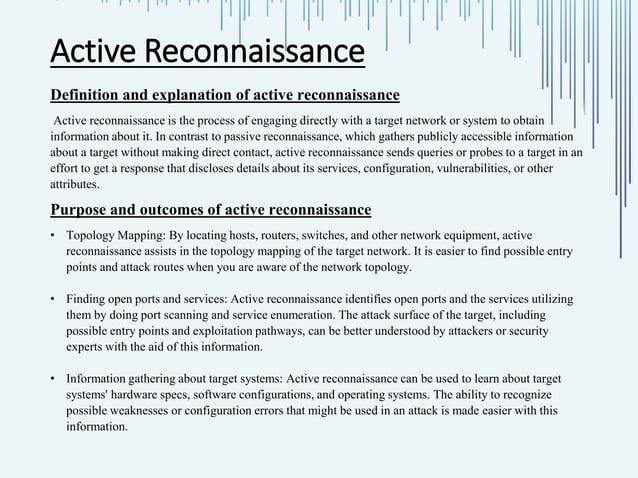 Cyber Security Project Presentation : Essential Reconnaissance Tools ...
