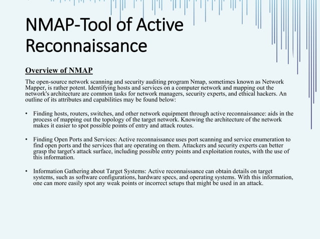 Cyber Security Project Presentation : Essential Reconnaissance Tools ...